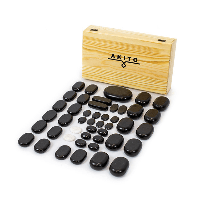 Profesionalus akmenų rinkinys karštam masažui AKITO, 45 vnt. | Meda